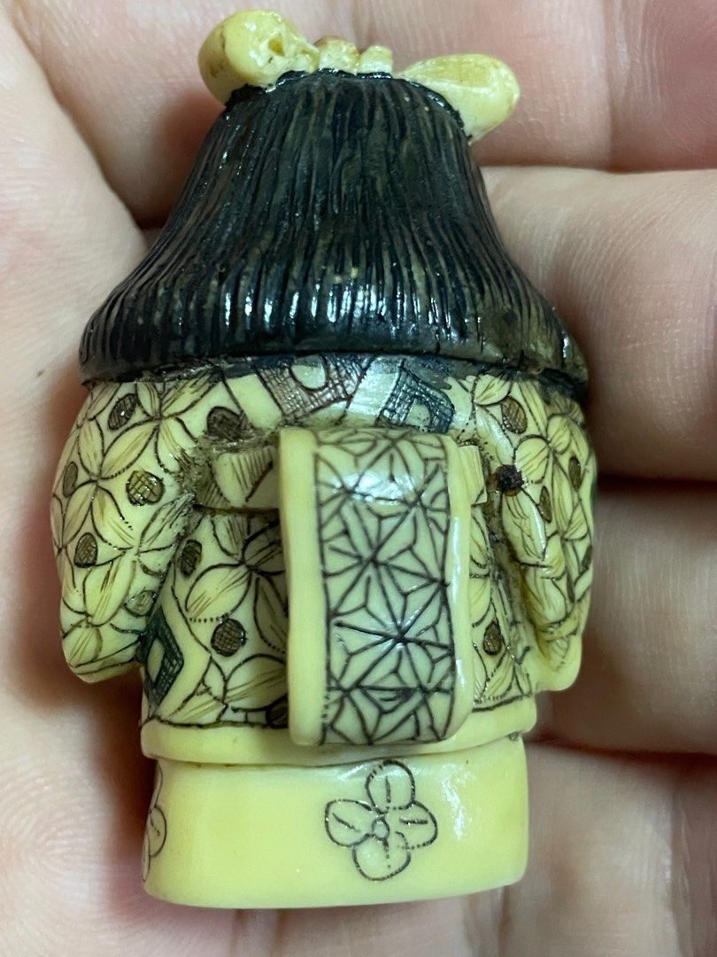Antique rare hand crafted netsuke Japanese sage 1950s resin, Hobbies ...