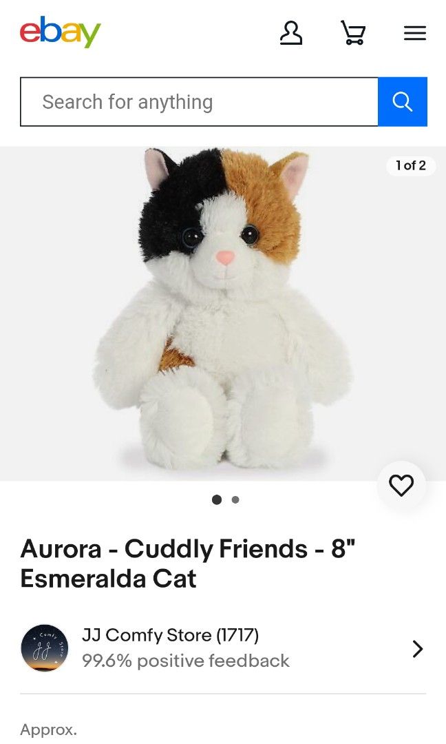 AURORA BRAND VERY CUTE CUDDLY FRIENDS ESMERALDA TRI-COLOR CAT PLUSH TOY ...