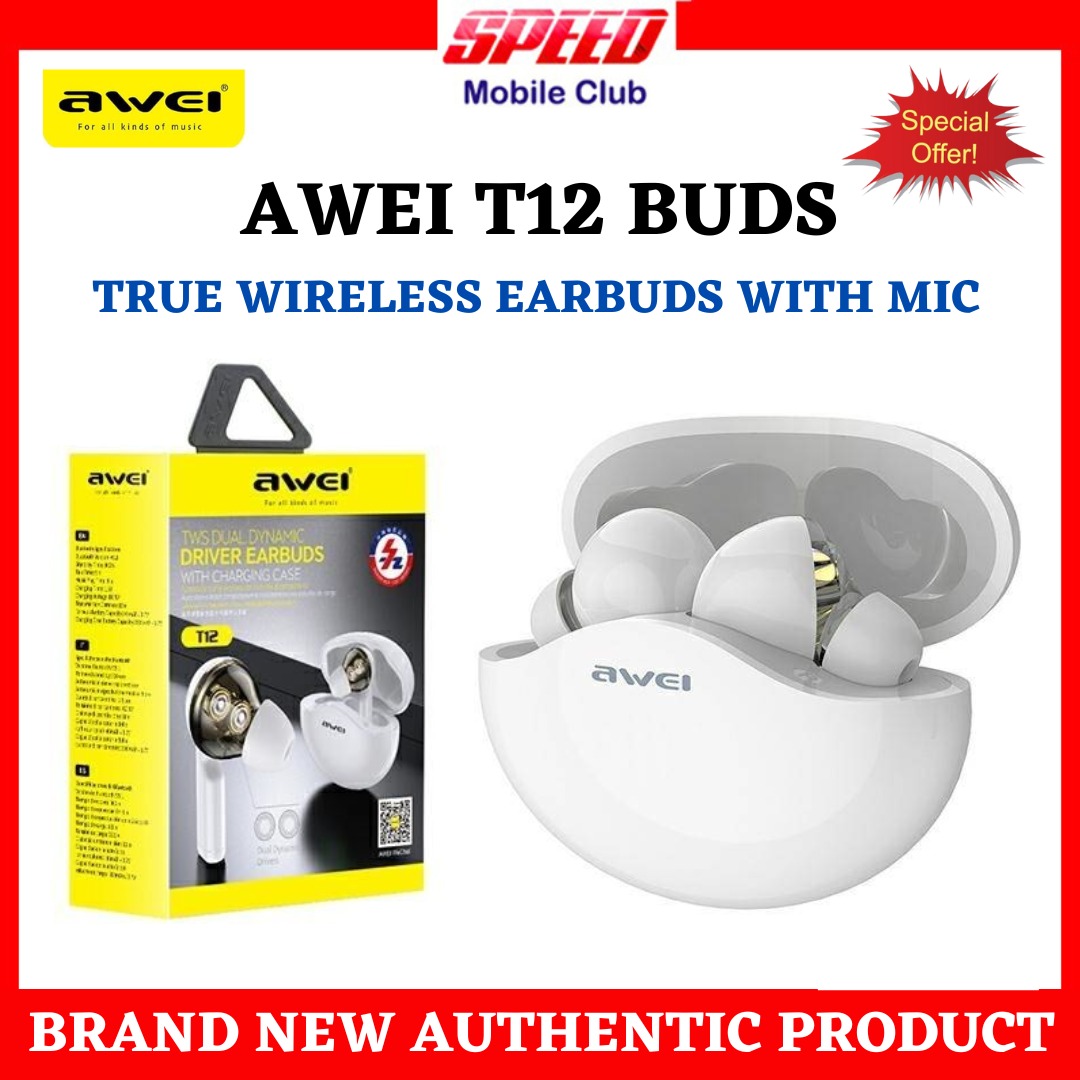 Awei T12 Bluetooth Sports True Wireless Earbuds With Mic | Brand New | Store Pickup & Door ...