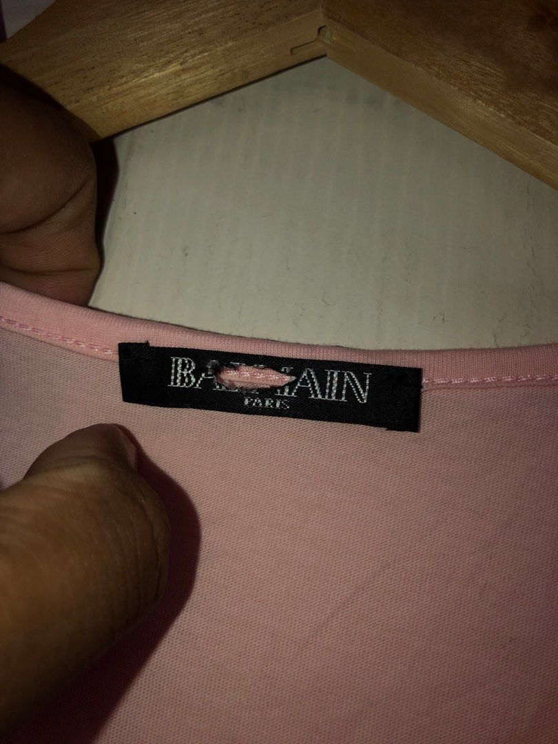 Balmain paris pink gold print medium 18x24.5, Women's Fashion, Tops ...