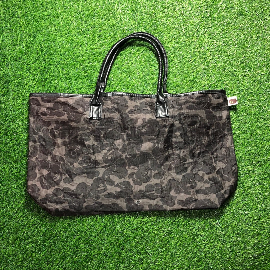 Bape Black Camou Tote Bag, Men's Fashion, Bags, Belt bags, Clutches and ...