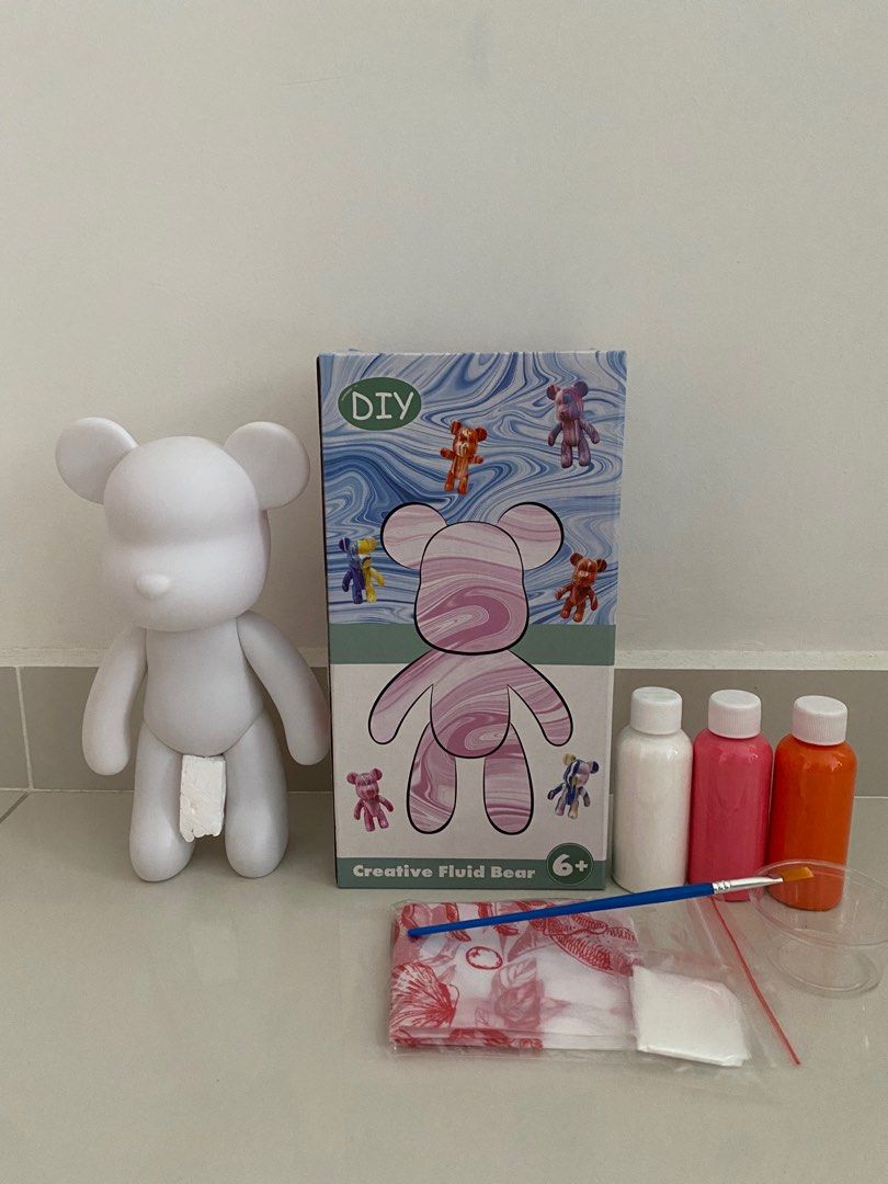Bearbrick DIY Homemade Painted Fluid Bear, Hobbies & Toys, Toys & Games ...