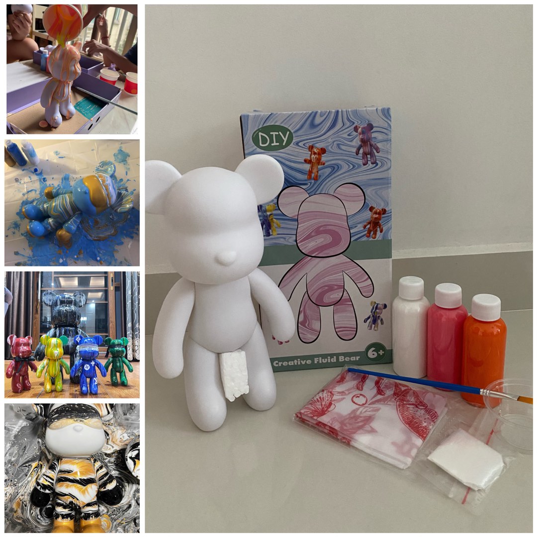 Bearbrick DIY Homemade Painted Fluid Bear, Hobbies & Toys, Toys & Games ...
