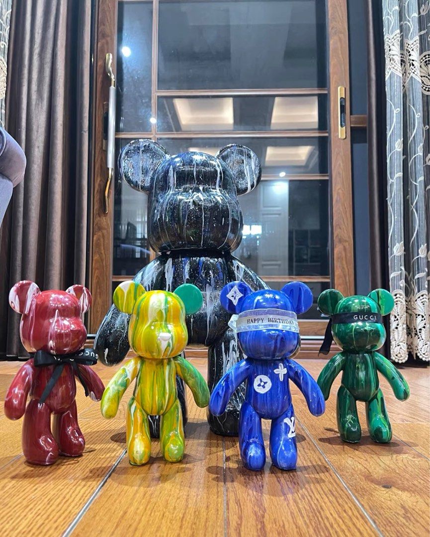 Bearbrick DIY Homemade Painted Fluid Bear, Hobbies & Toys, Toys & Games ...