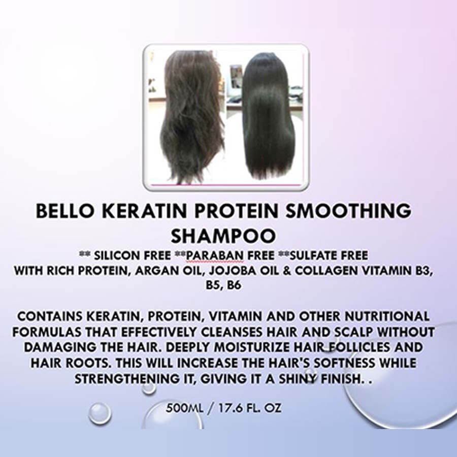 BELLO Keratin Protein Smoothing Shampoo (500ml), Beauty & Personal Care ...