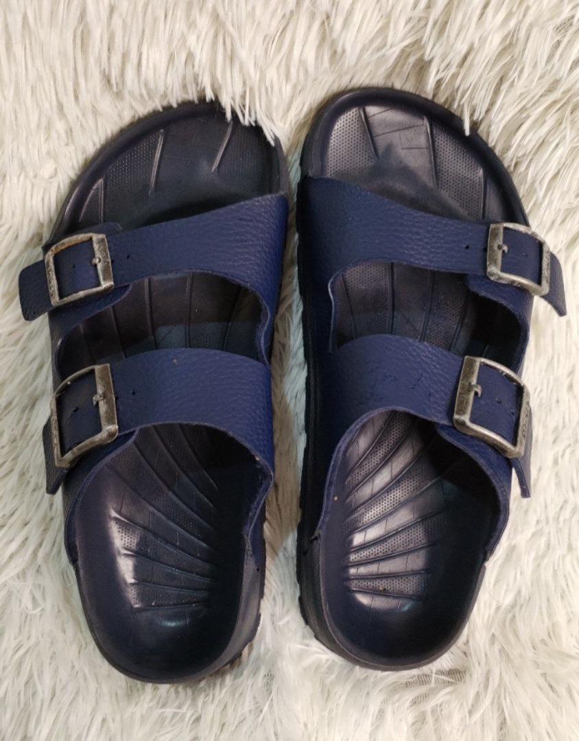 Birkis by Birkenstock Navy Blue Sandals and Soles (size 9 rf), Men's ...