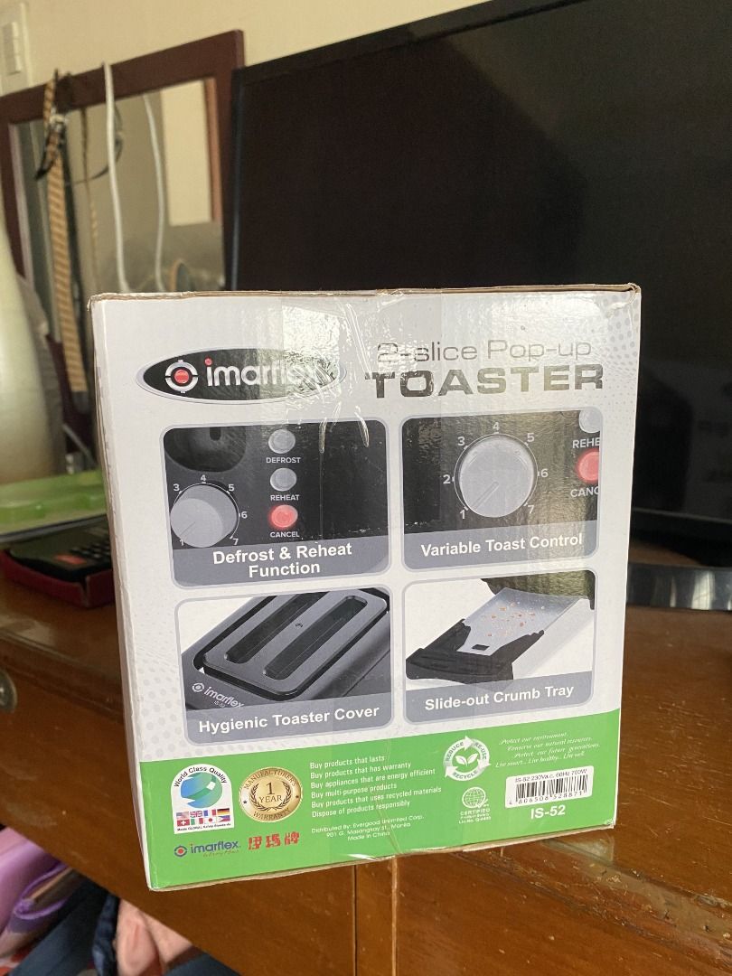 BRAND NEW Imarflex Pop-up Toaster (2-slice), TV & Home Appliances ...
