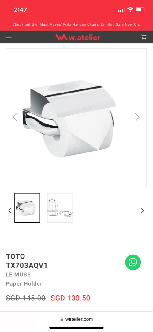 Brand new Toto Brand Luxury Toilet Roll Holder, Furniture & Home Living, Bathroom & Kitchen ...