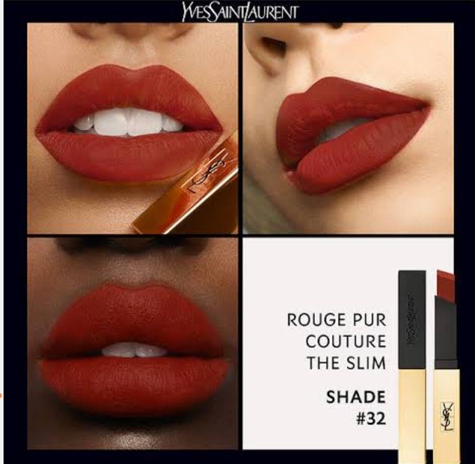 Brandnew Authentic Yves Saint Laurent YSL Rouge Pur Couture The Slim Leather Matte Lipstick # 32 ...
