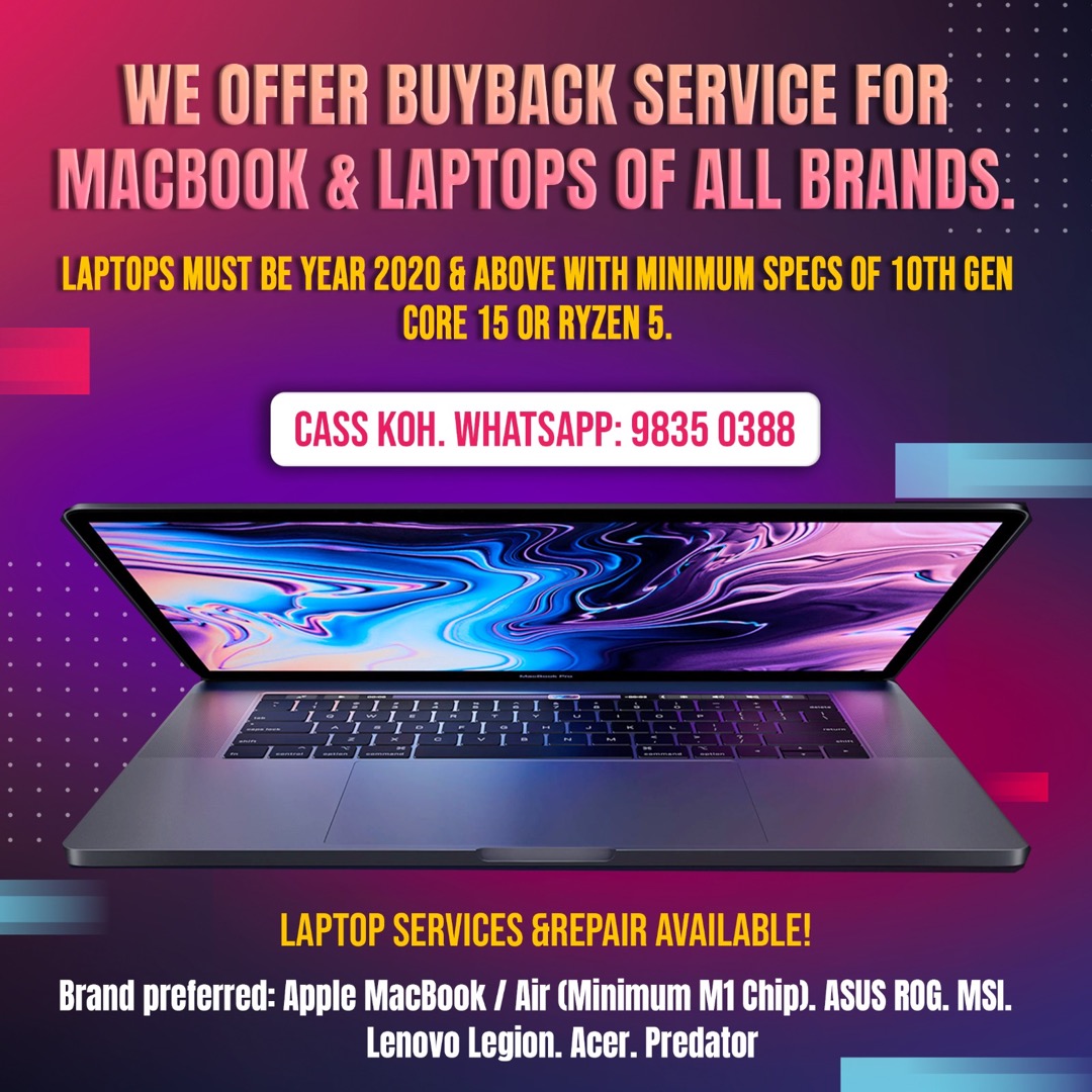 Buyback Service for Macbook, IPAD and Laptop of ALL Brands at Ang Mo ...