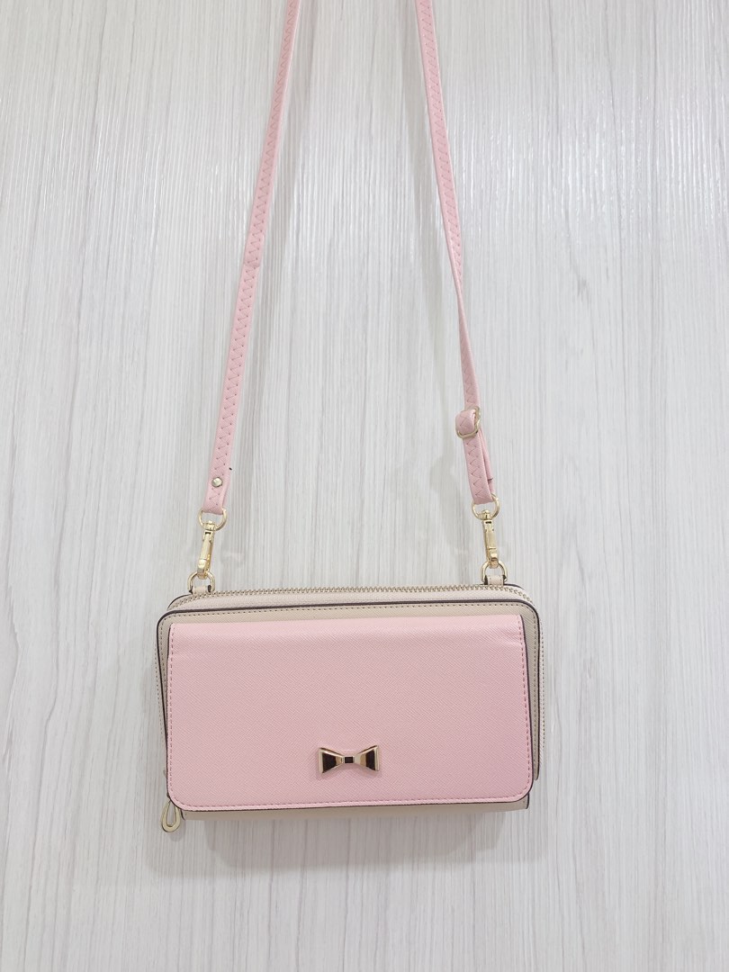 日本cache cache 3WAY 蝴蝶結長夾包三用包單肩包斜背包錢包 小錢包, 她的時尚, 包包、錢包, 肩背、側背包在旋轉拍賣