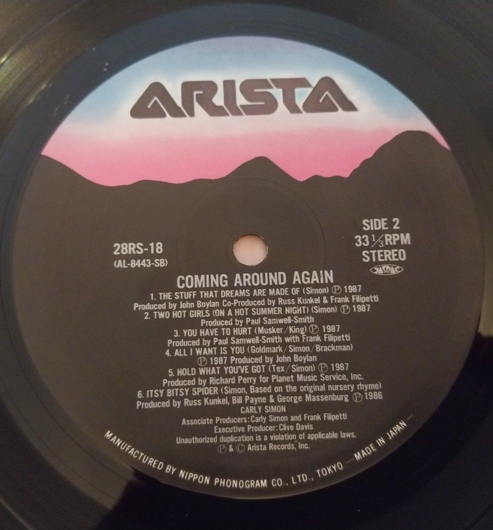 Carly Simon/Coming Around Again LP, Hobbies & Toys, Music & Media ...