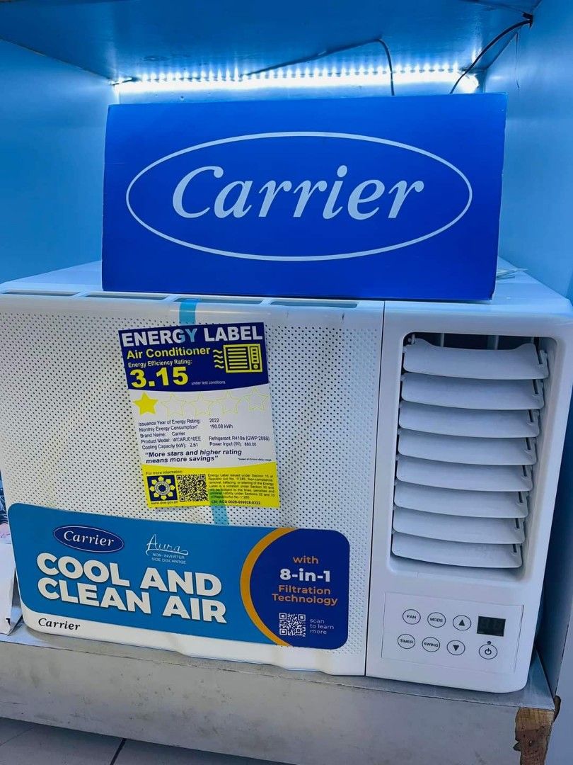 💥CARRIER WINDOW TYPE AIRCON OPTIMA/AURA/ INVERTER💥, TV & Home ...