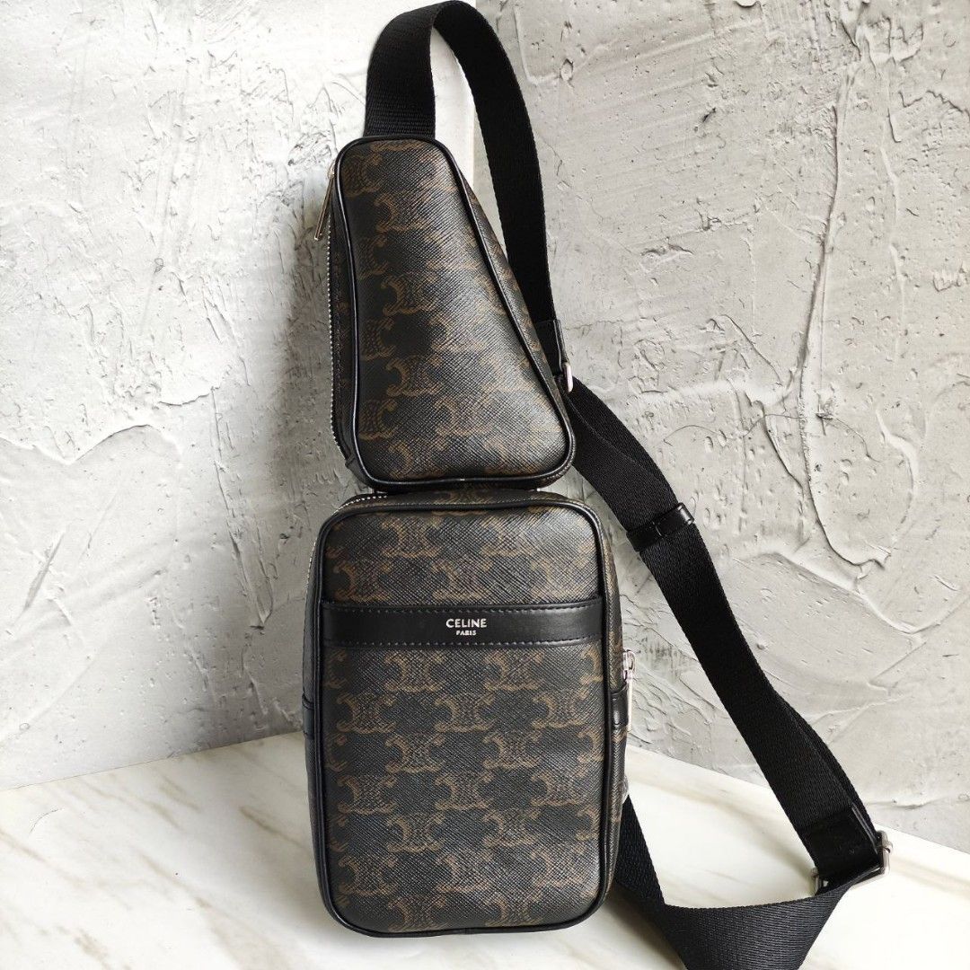 Celine Men Triomphe Multipocket Bumbag, Fesyen Pria, Tas & Dompet , Tas ...