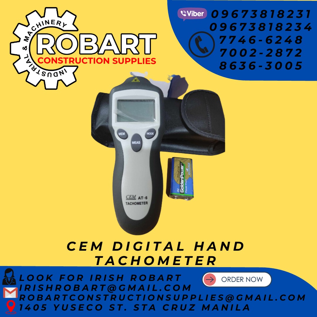 CEM Digital hand tachometer, Commercial & Industrial, Construction ...