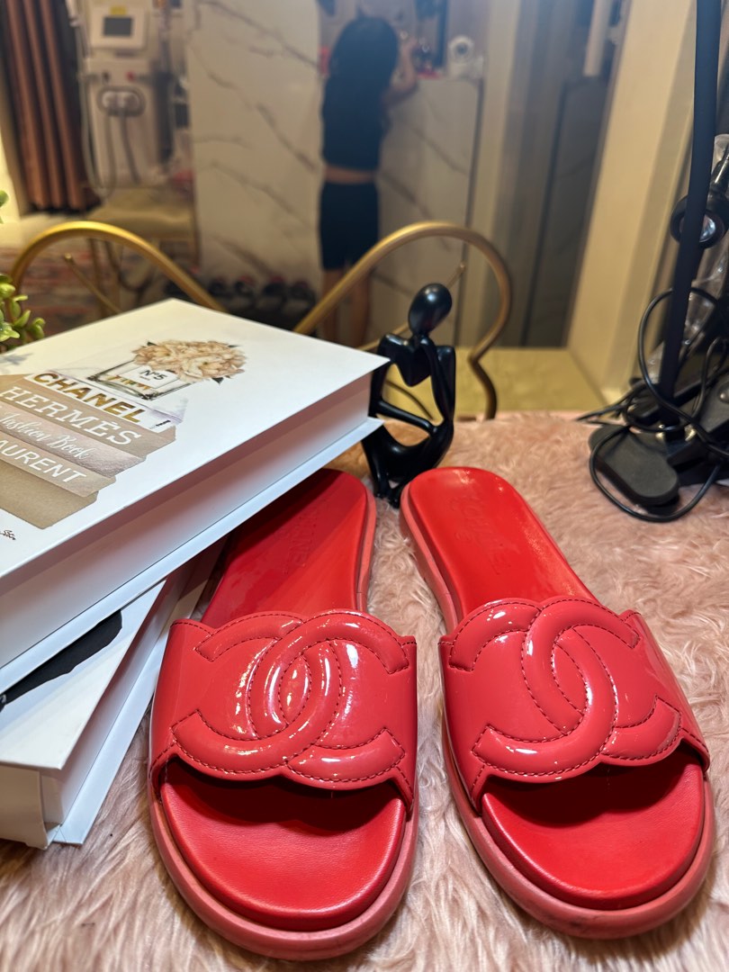 Chanel slides, Luxury, Sneakers & Footwear on Carousell