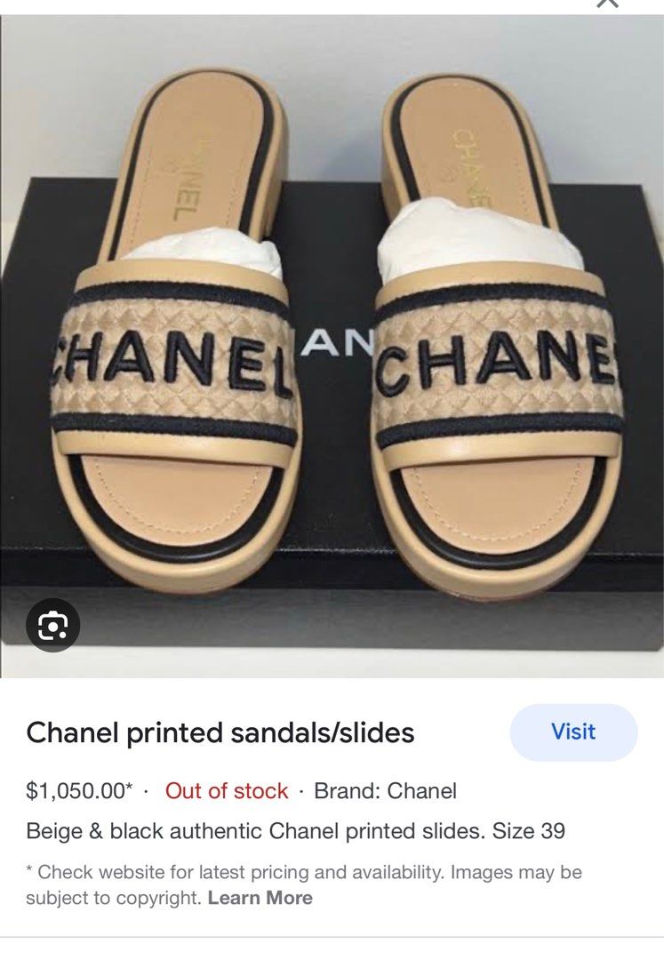 Chanel slides, Luxury, Sneakers & Footwear on Carousell