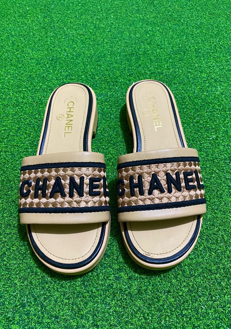 Chanel slides, Luxury, Sneakers & Footwear on Carousell