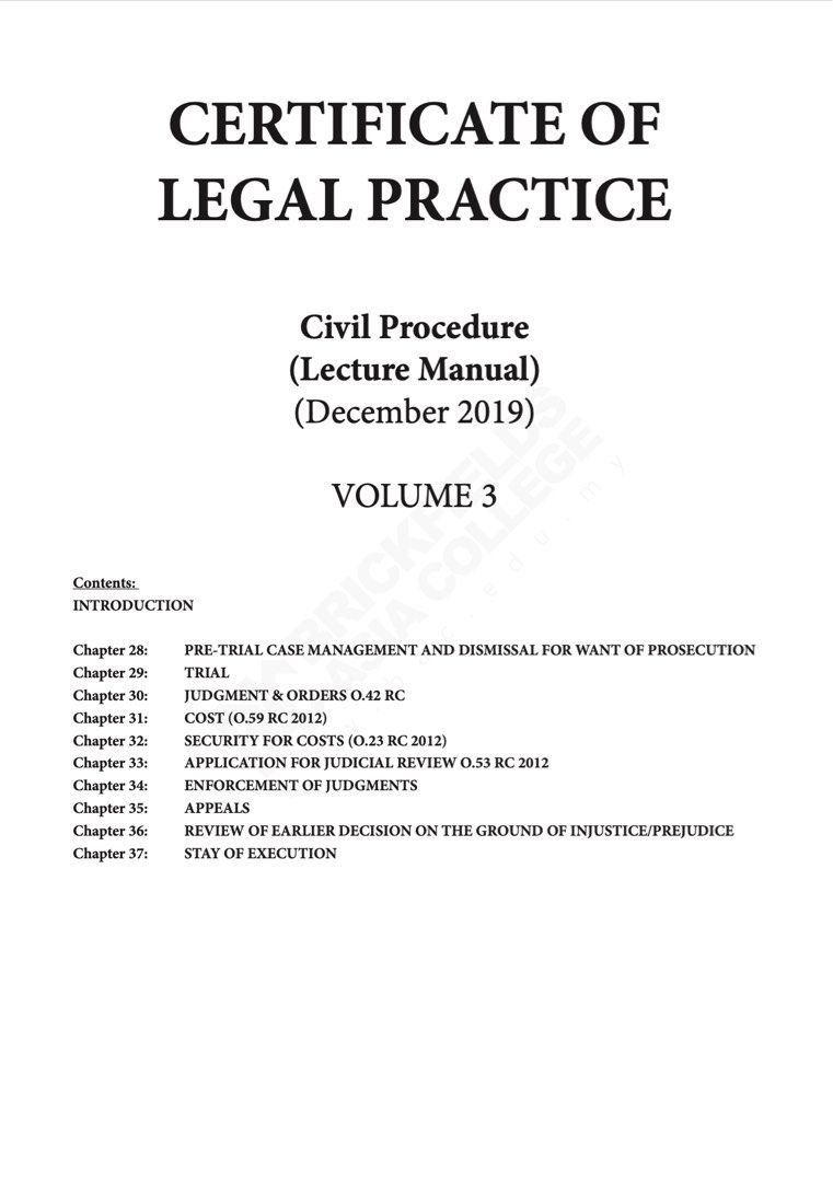 CLP Civil Procedure Lecture Manual, Hobbies & Toys, Books & Magazines ...