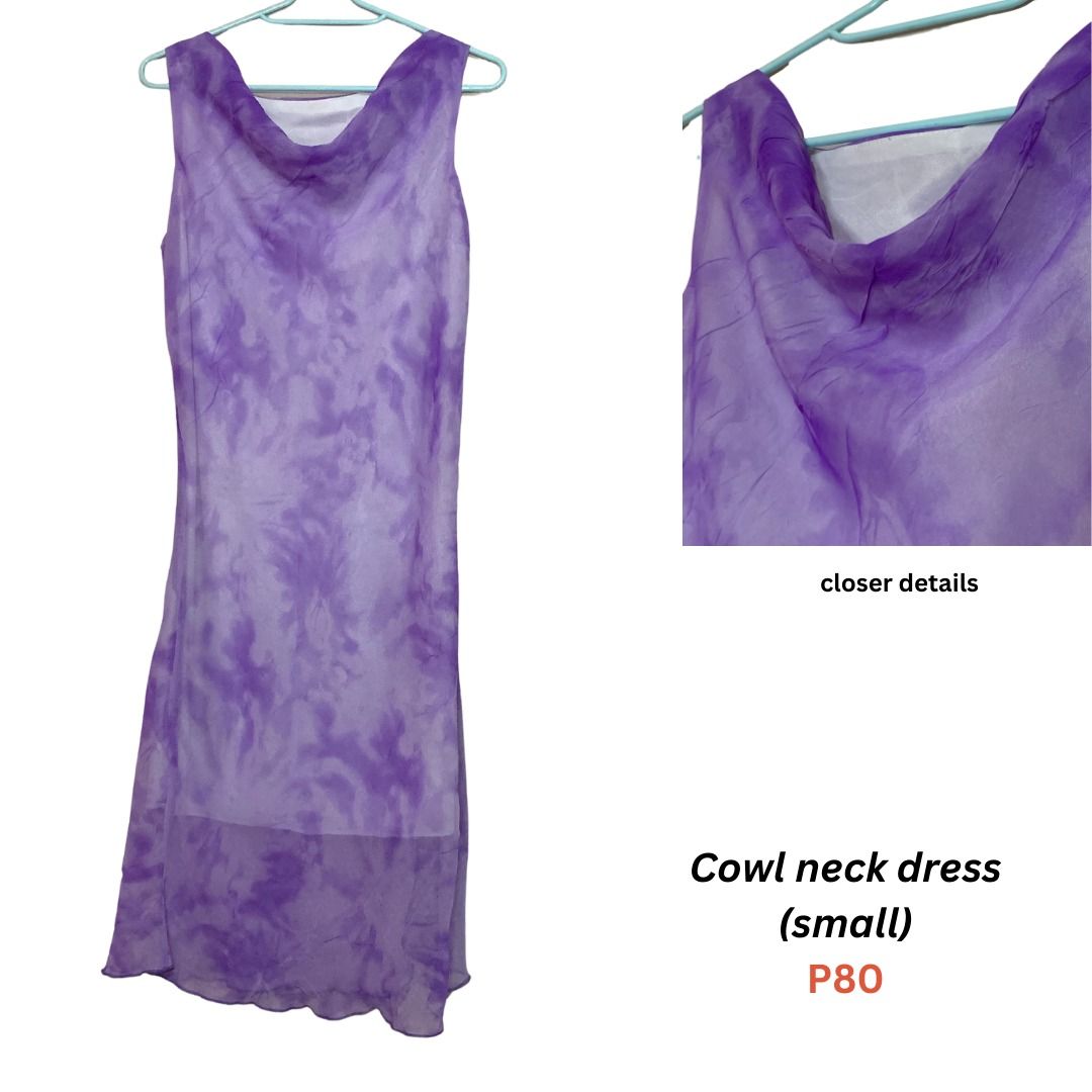 Cowl neck purple dress very y2k, Women's Fashion, Dresses & Sets ...