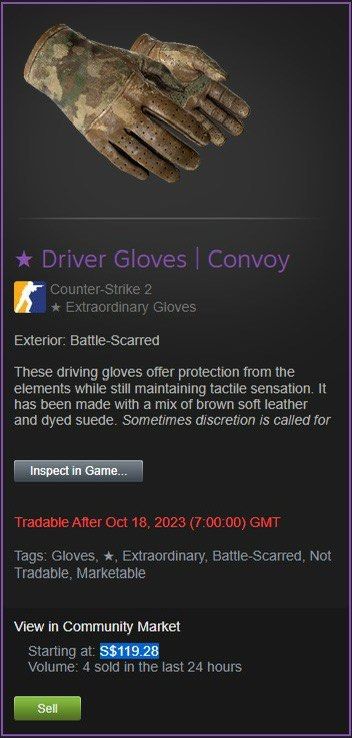 CSGO CS2 Driver Gloves | Convoy BS [BUFF PRICE], Hobbies & Toys, Toys ...