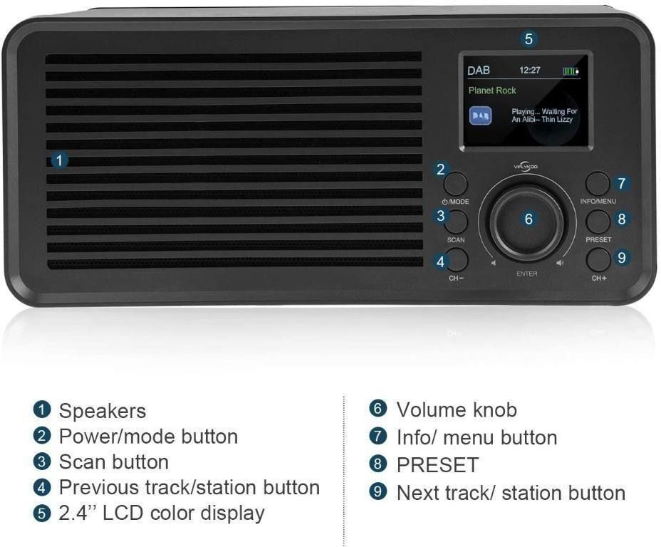 DAB radio, Bluetooth stereo DAB radio compact system digital DAB +, FM ...