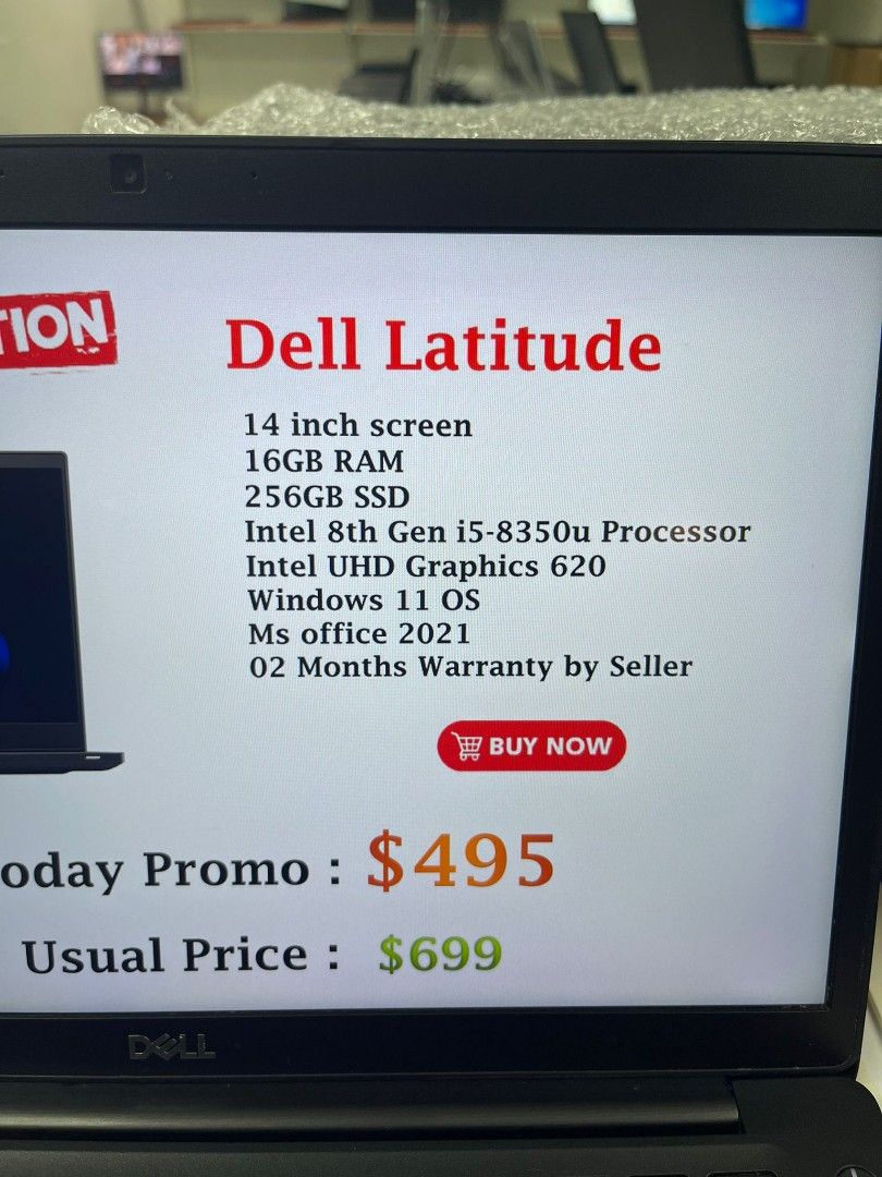 Dell Latitude 7490 14 inch screen with 16GB 256Gb SSD windows 11 intel ...