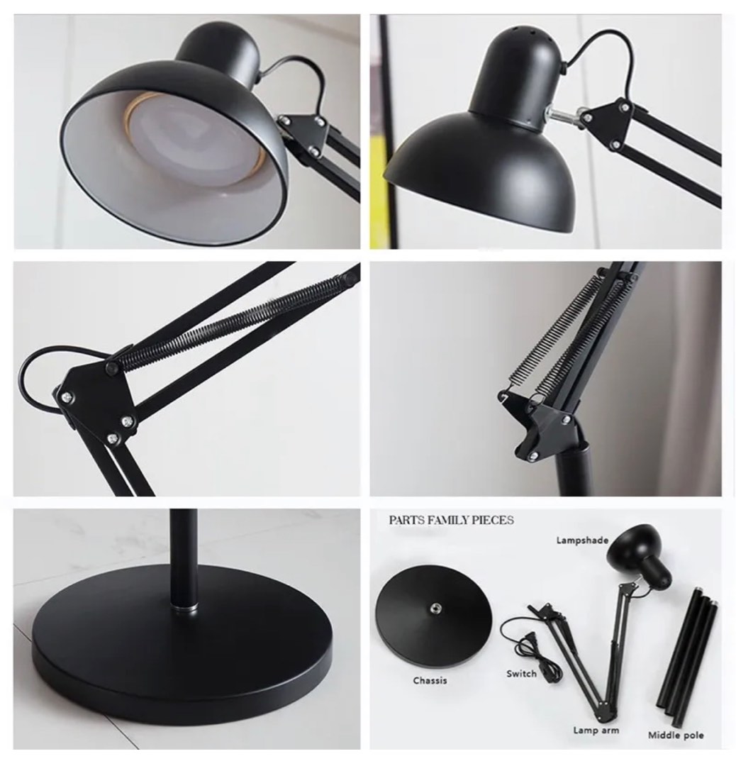 Desk Lamp Long Metal Adjustable, Furniture & Home Living, Lighting ...