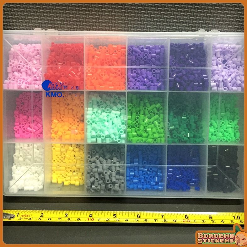 DIY Fuse Beads Kit - Perler Hama Beads 5mm - Storage box and bead clip ...