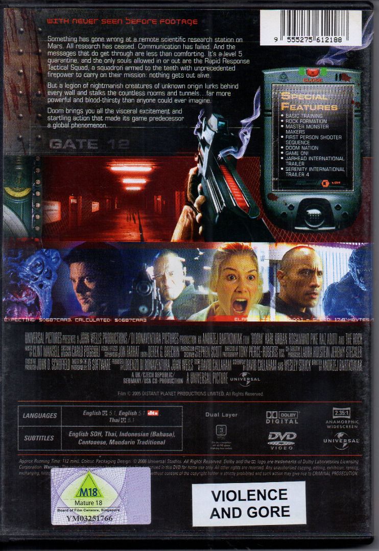 Doom (Extended Edition) ***original dvd***, Hobbies & Toys, Music ...