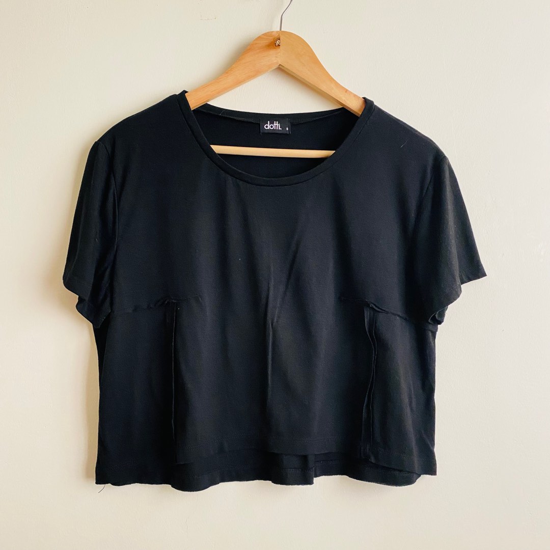 Dotti Black Boxy Top, Women's Fashion, Tops, Shirts on Carousell