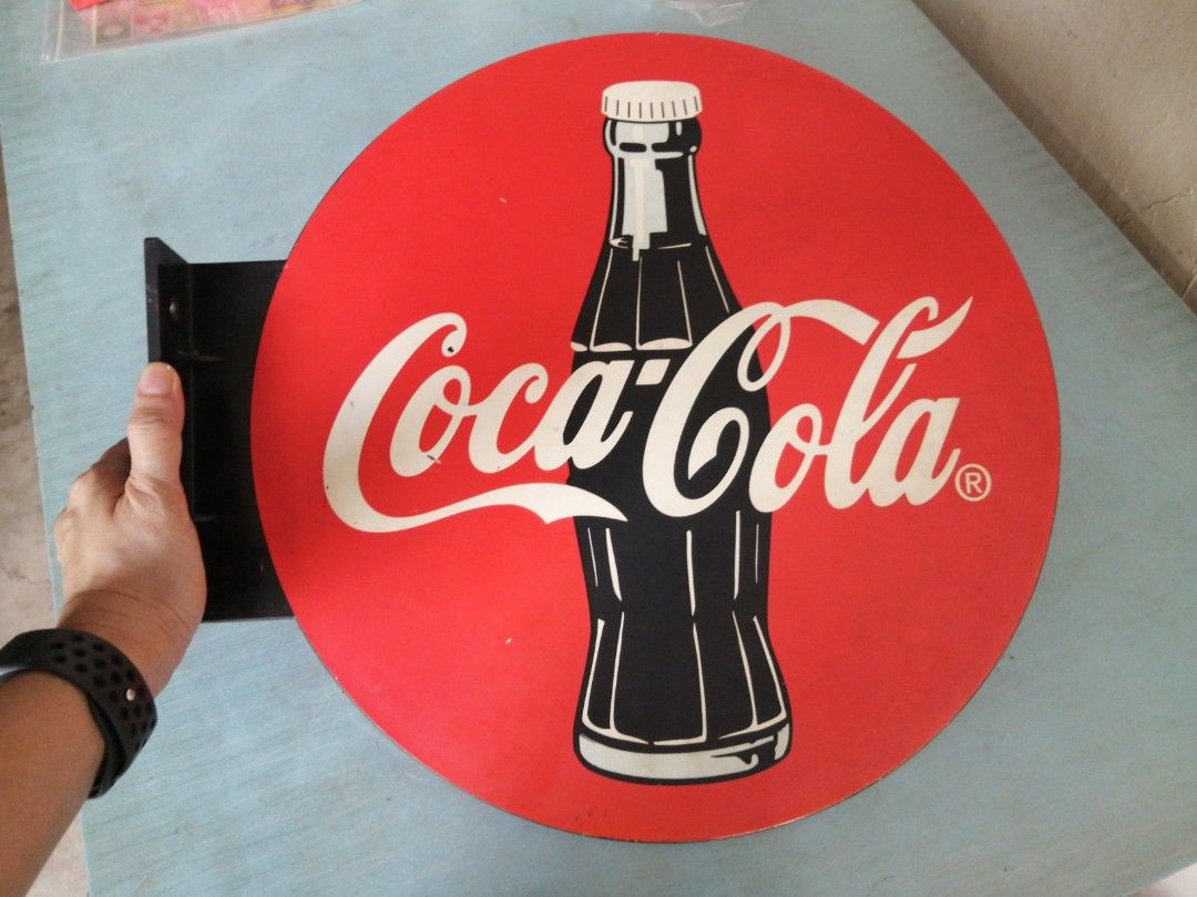Double sided Coca Cola Plastic Sign Shop Sign Vintage, Hobbies & Toys ...