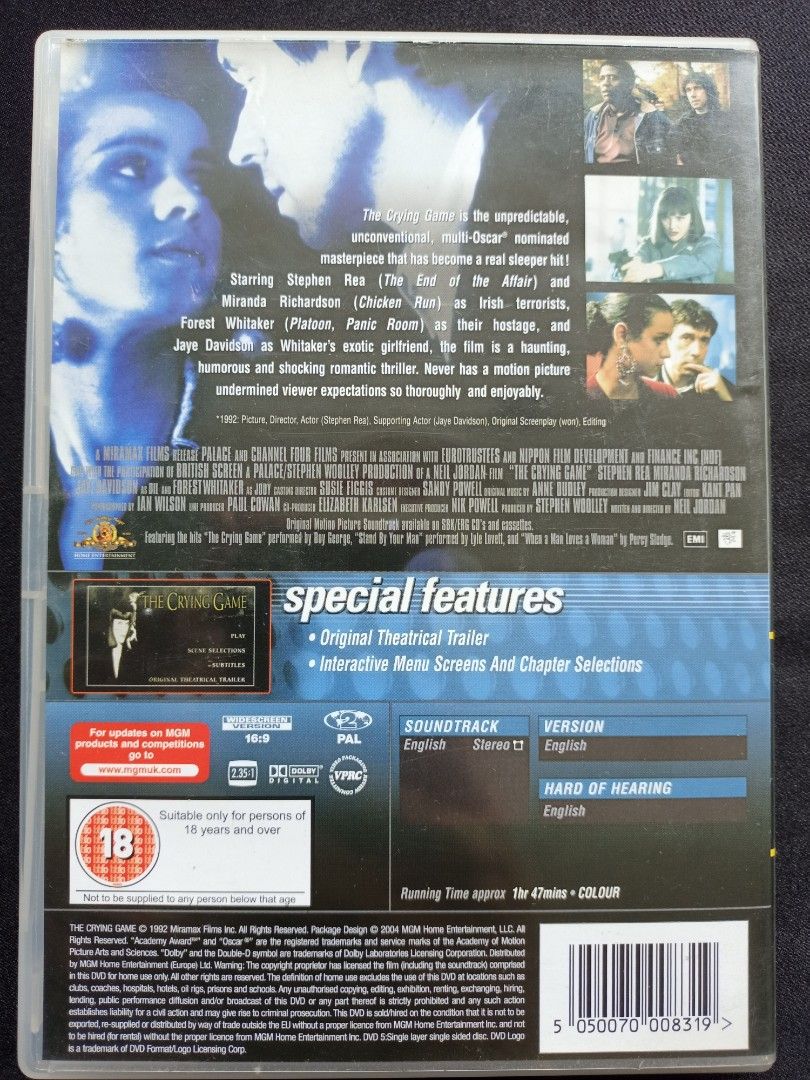 DVD The Crying Game, Hobbies & Toys, Music & Media, CDs & DVDs on Carousell