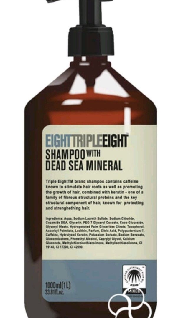 Eight Triple Eight Dead Sea Mineral Shampoo 1 Liter, Beauty & Personal ...
