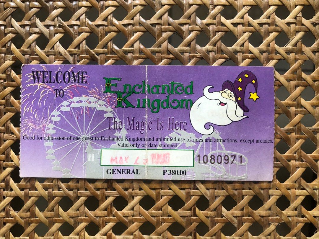 Enchanted Kingdom 1996 Ticket, Hobbies & Toys, Memorabilia & Collectibles, Stamps & Prints on ...