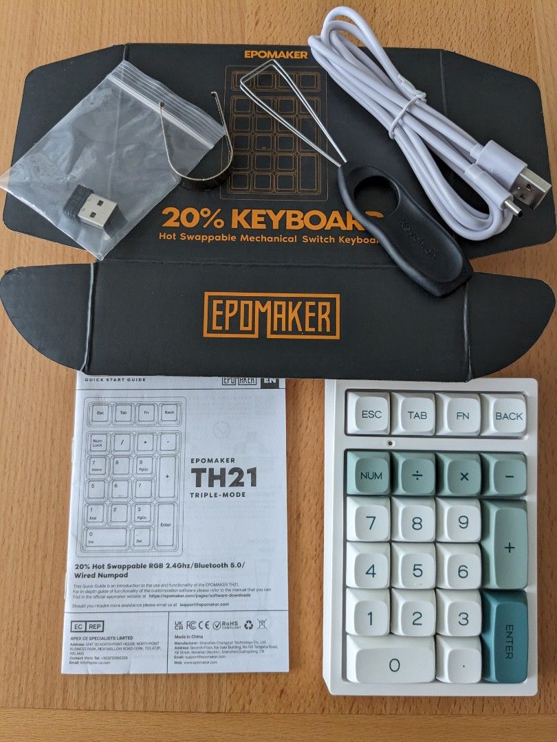 Epomaker TH21 Bluetooth Hotswap RGB Numpad Keyboard, Computers & Tech ...