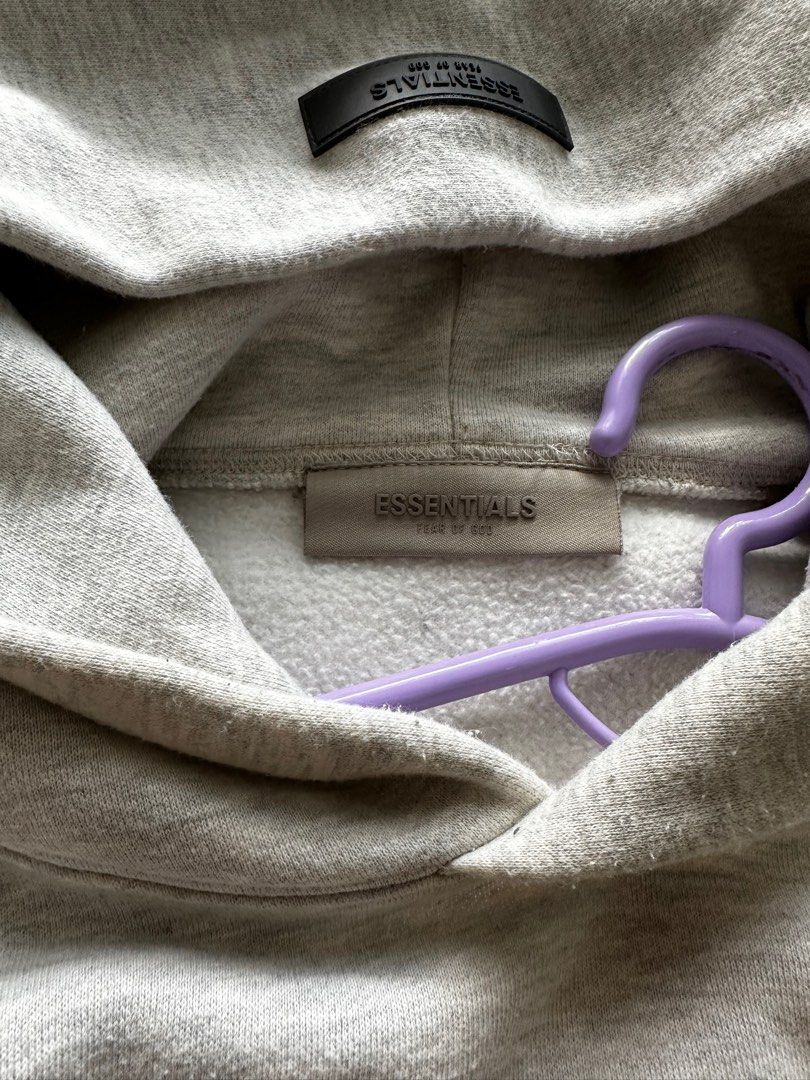 Essentials Fear of God SS22 Light Oatmeal hoodie, Men's Fashion, Tops & Sets, Hoodies on Carousell