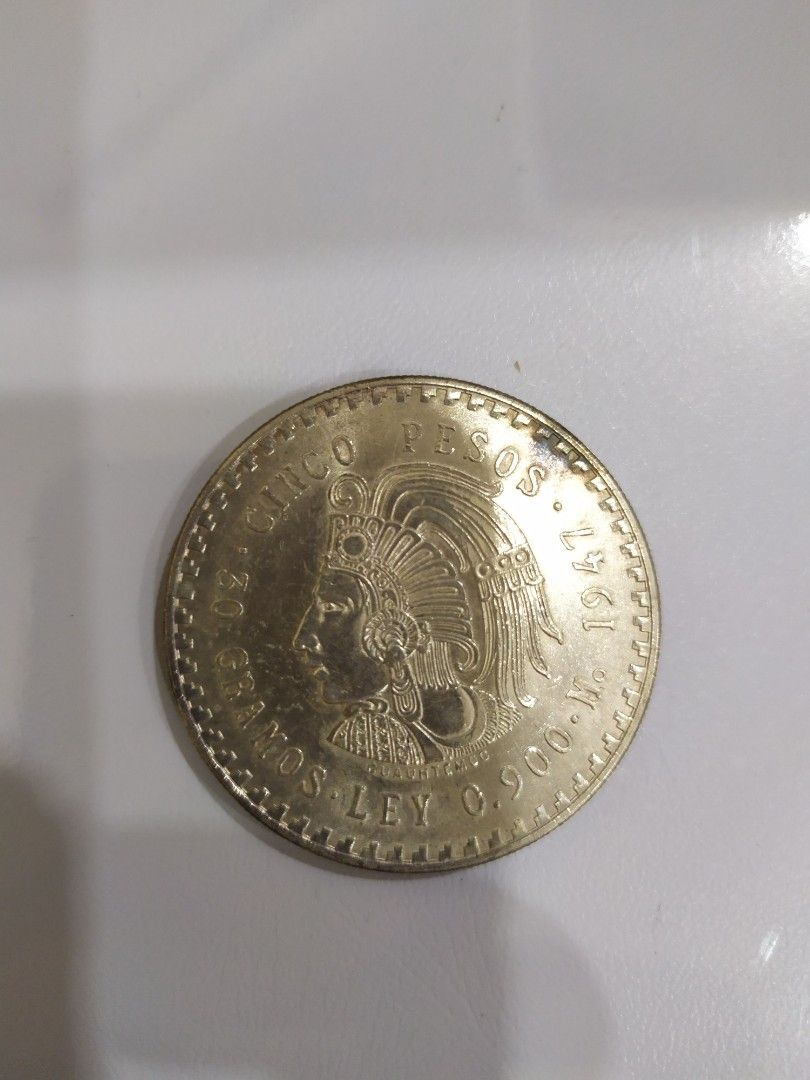 1947 Mexico Estados Unidos Mexicanos Cinco Pesos Silver Coin, Hobbies ... 1947 Mexico Estados Unidos Mexicanos Cinco Pesos Silver Coin, Hobbies ...