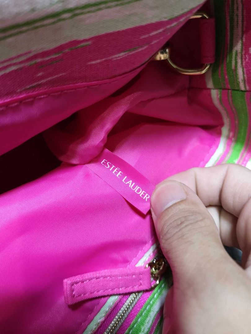 Estee Lauder Floral Pink Hand Bag, Women's Fashion, Bags & Wallets ...