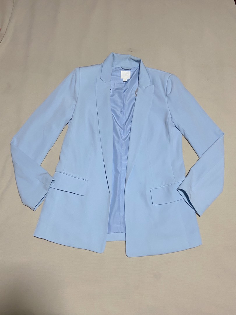 EUC H&M Blazer/Coat in Powder Blue, Women's Fashion, Coats, Jackets and ...