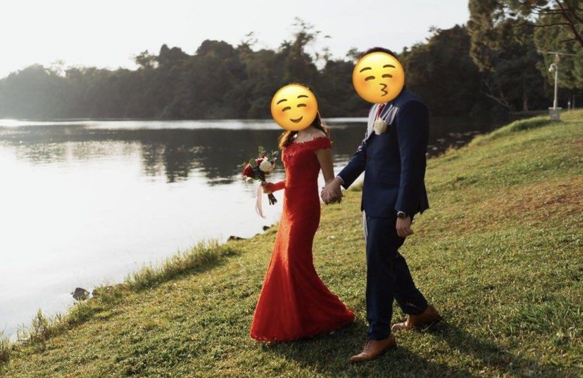 Red Evening Gown (PWS/wedding/events), Women's Fashion, Dresses & Sets ...