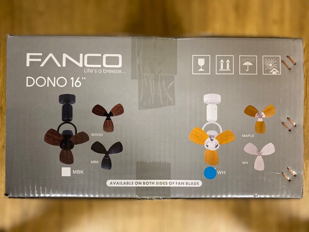 Fanco Dono 16" DC Wall/Ceiling Fan with Remote, Furniture & Home Living ...