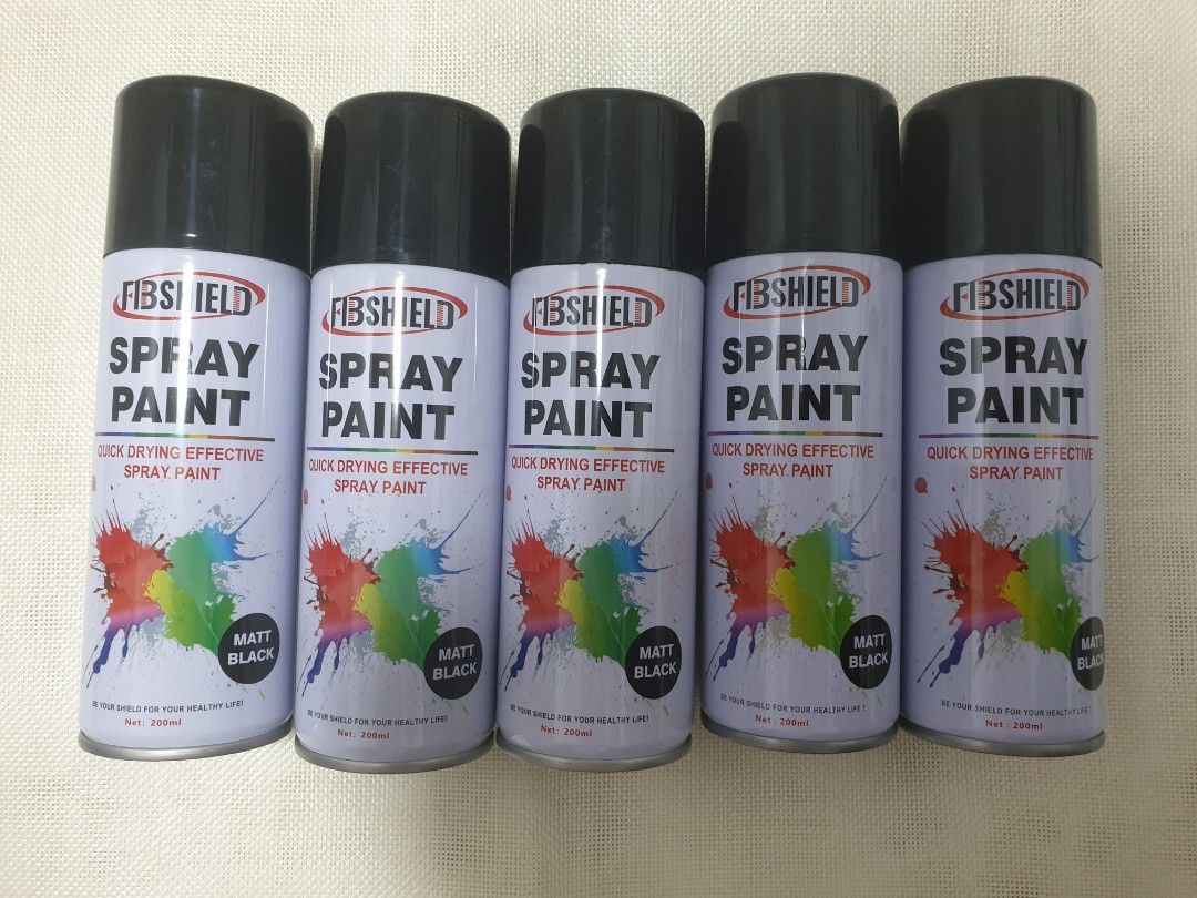 Fibshield Spray Paint 200ml (Black Paint only), Hobbies & Toys ...