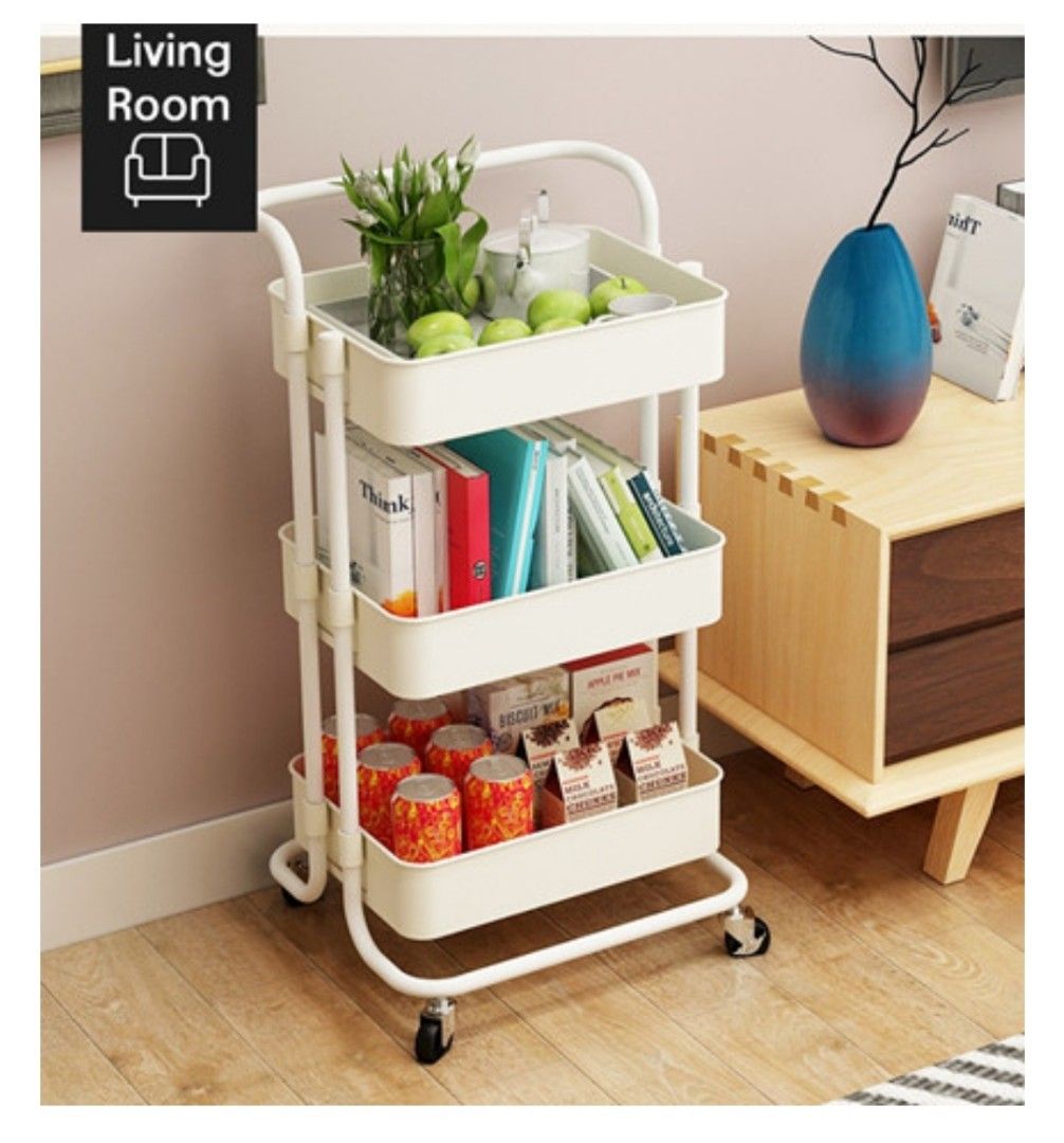 Foldable Kitchen Rack Rolling Storage Cart | Kitchen Trolley | Storage ...