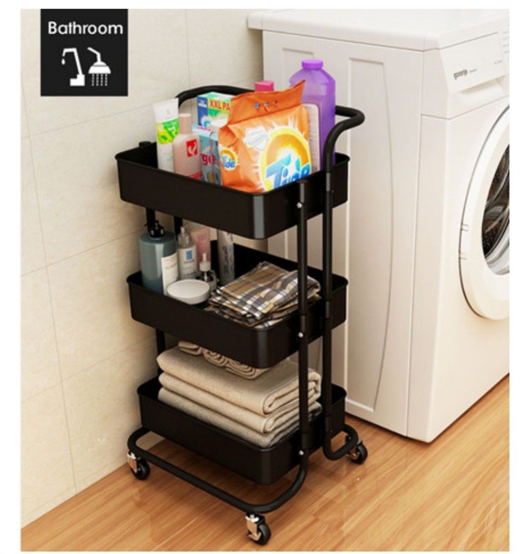 Foldable Kitchen Rack Rolling Storage Cart | Kitchen Trolley | Storage ...