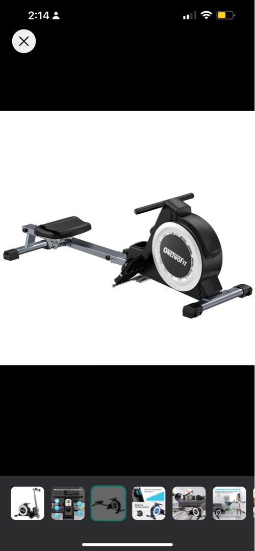 Foldable rowing machine, Sports Equipment, Exercise & Fitness, Cardio ...