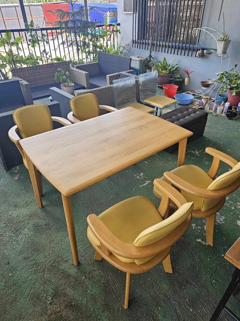 For sale! 4 seater dining table with 4 rotating chairs, Furniture ...