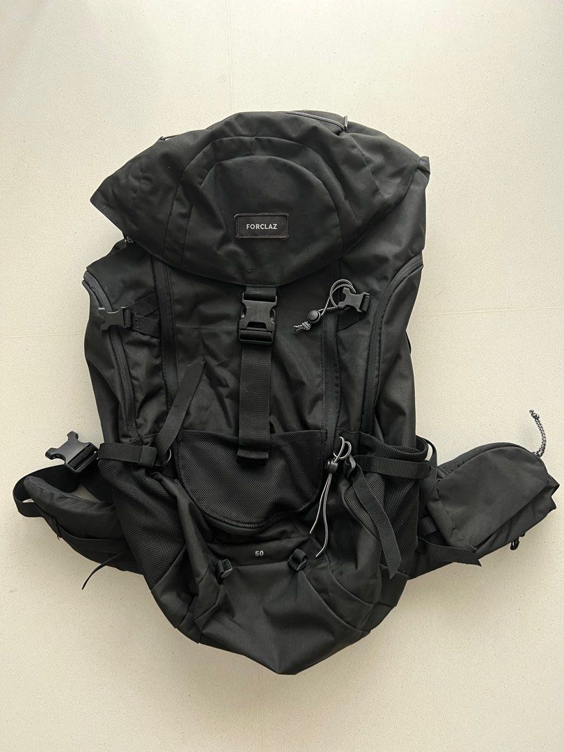 FORCLAZ Trekking 50L Backpack Travel - Black, Sports Equipment, Hiking ...