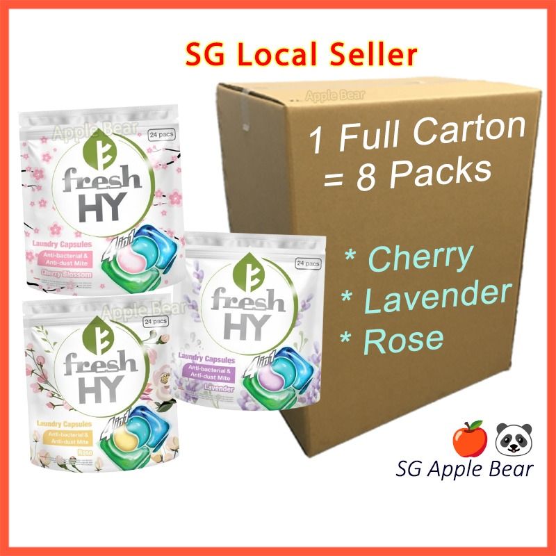 Fresh HY 4-in-1 laundry capsules Refill Pack (Cherry Blossom / Lavender ...