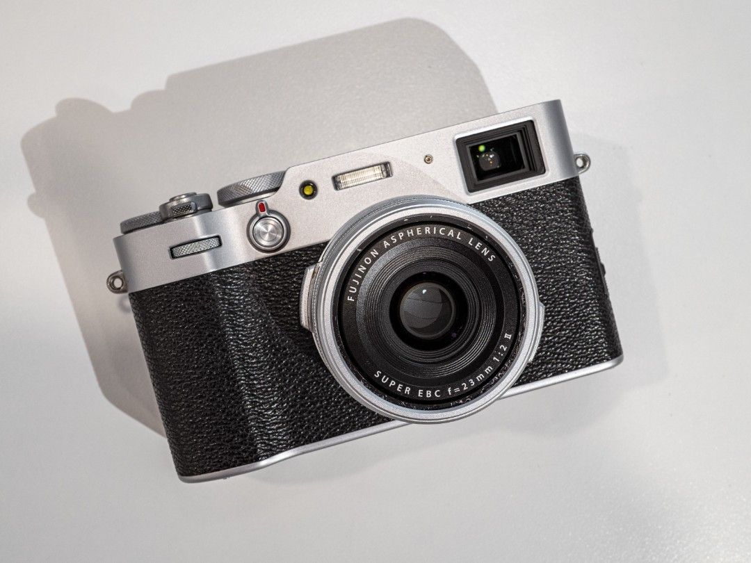 Fujifilm X100V Silver + Adapter Ring, Photography, Cameras on Carousell